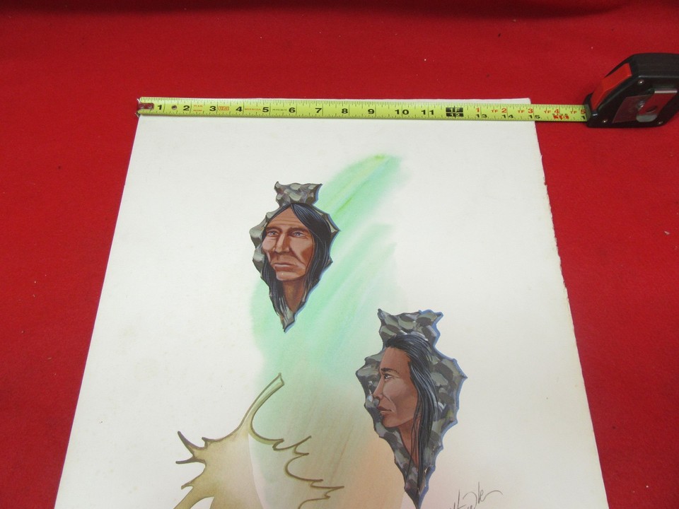 Original 1985-Jonny-Hawk-Native-American-Water-Color-Painting | eBay