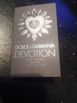 DOLCE & GABBANA DEVOTION POUR HOMME PARFUM for Men. Spray Sample 1.5 ml ...