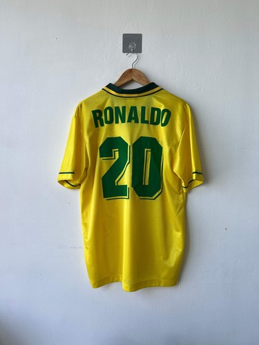(L) Brazil 1994-96 Home Shirt Ronaldo #20 Original Vintage Jersey Kit ...