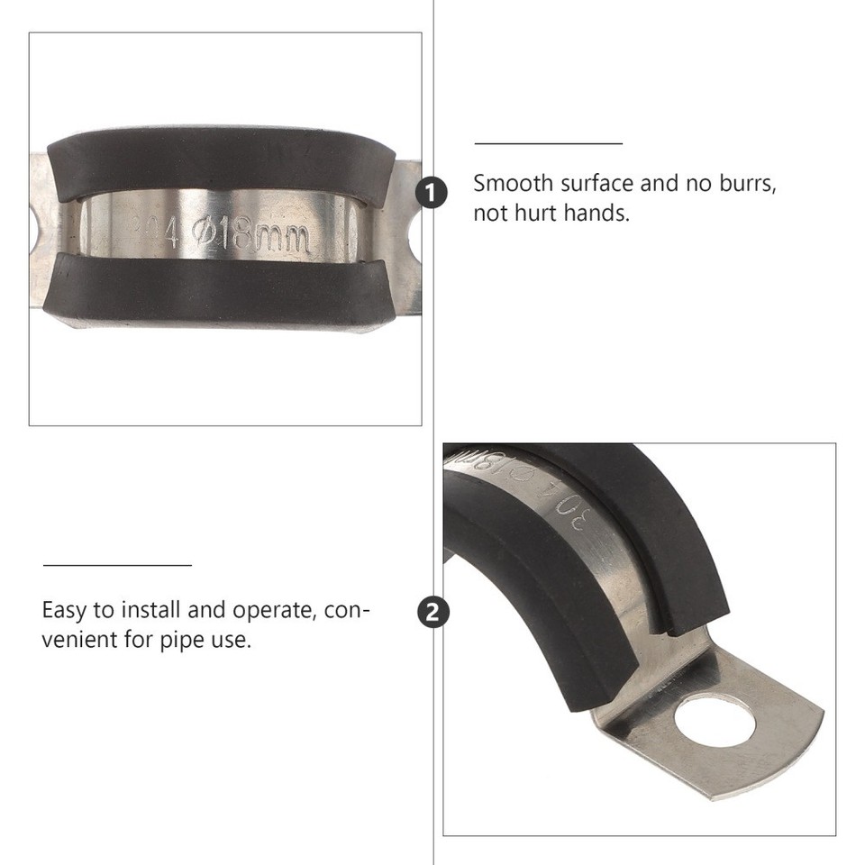 15 Pcs Stainless Steel U-shaped Cable Clamp Clamps for Tubes Strap ...