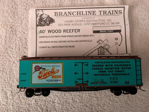 HO Branchline Trains Tivoli Beer 40’ Wood Reefer Boxcar #13701 Vintage ...