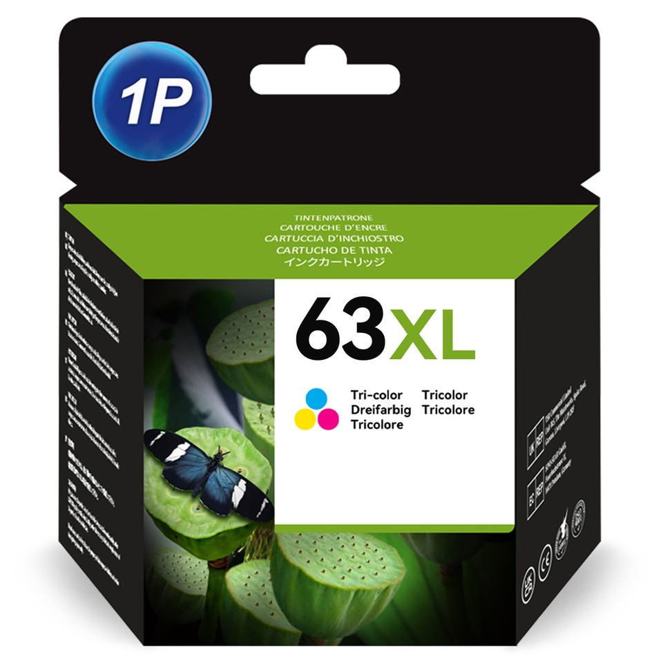 63 XL Ink Cartridges for HP 63 OfficeJet 3830 4650 5220 5255 ENVY 4512 ...
