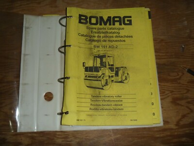 Bomag BW151AD-2 Tandem Vibratory Roller Parts Catalog Manual SN 101 490 ...