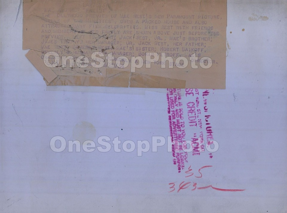 1934 MAE WEST Family Affair Father Dr Jack West Brother Jack West Jr ...