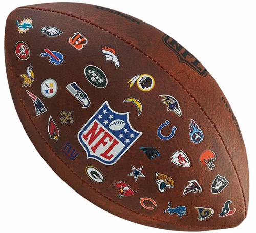 WILSON NFL 32 TEAM THROWBACK AMERICAN FOOTBALL OFFICIAL BALL WITHOUT ...