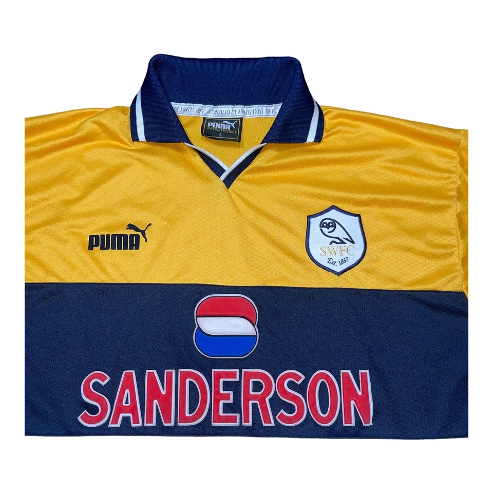 FC Sheffield Wednesday 90s SWFC Soccer UK Jersey Football Puma Size ...