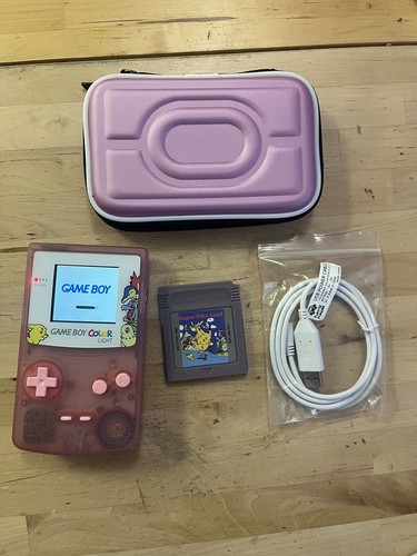 Pokémon Translucent Pink TFT Backlit Nintendo Gameboy Color GBC Cart ...