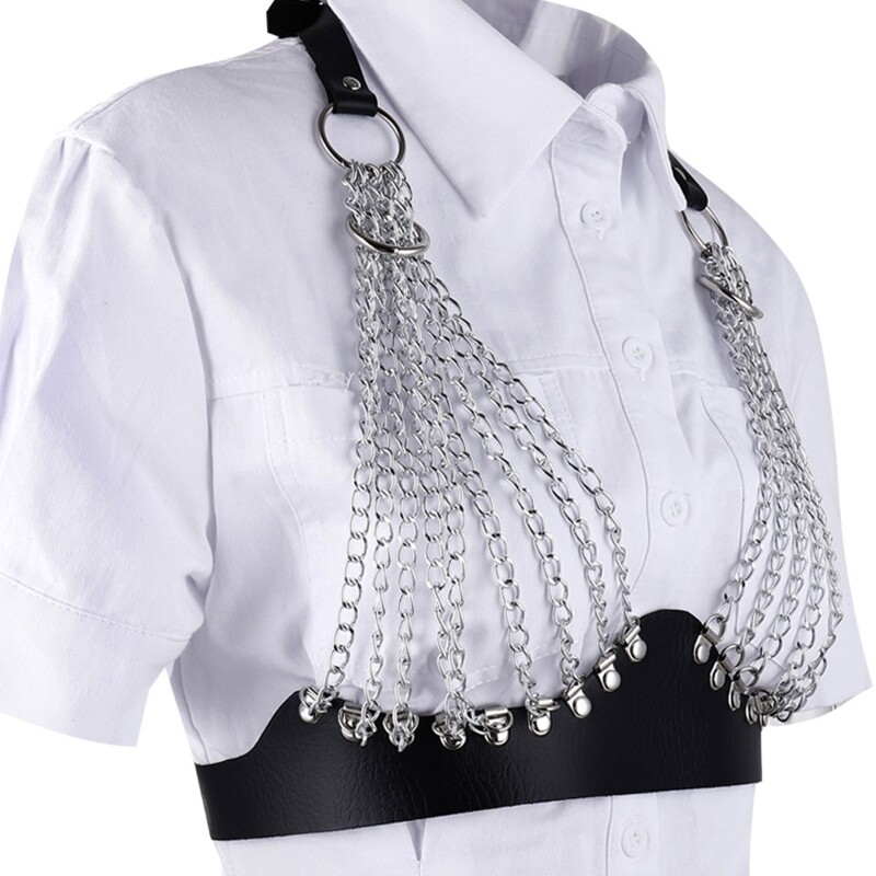 Leather Bra Harness Body Chain Necklace Waist Chain Nightclub Ornament ...