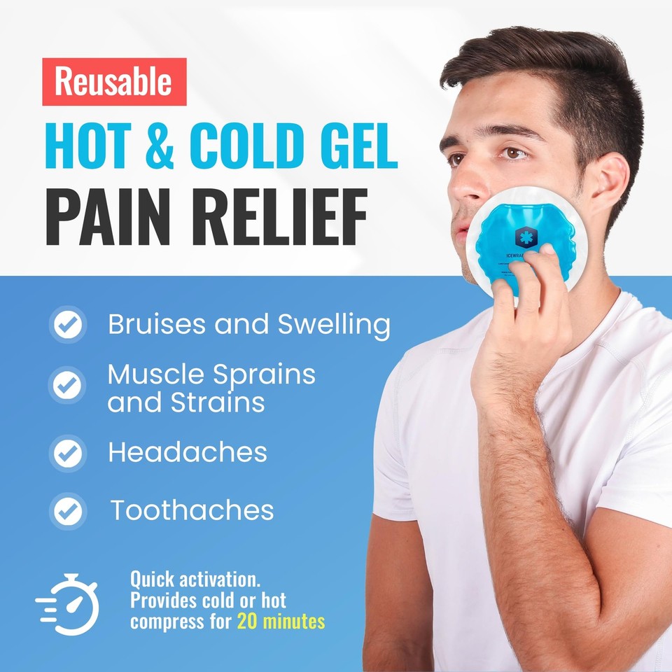 Reusable Round Ice Packs for Injuries, Hot & Cold Therapy Packs, Soft ...