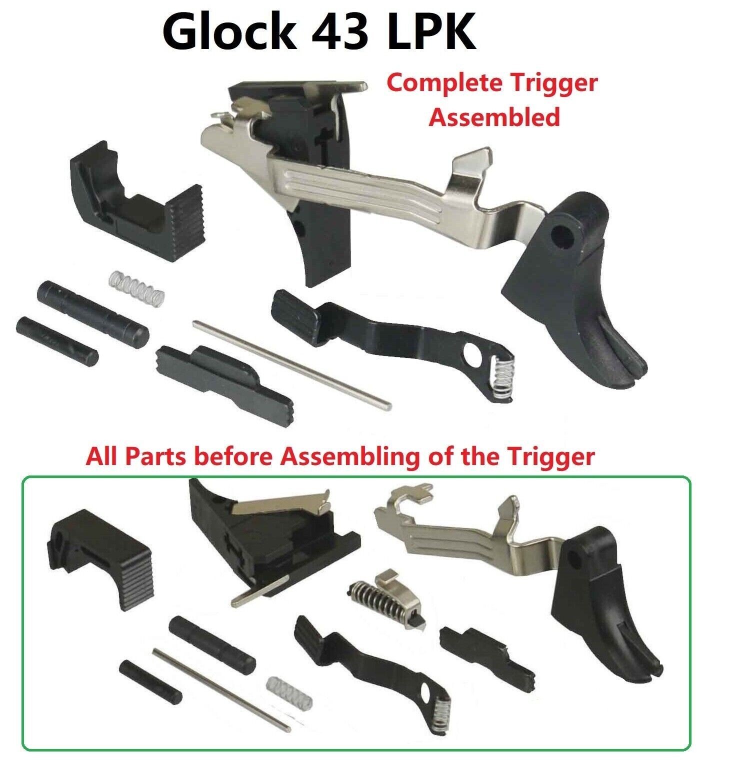 Fits Glock 43 Lower Parts LPK Kit Complete For G43 Replacement Parts | eBay