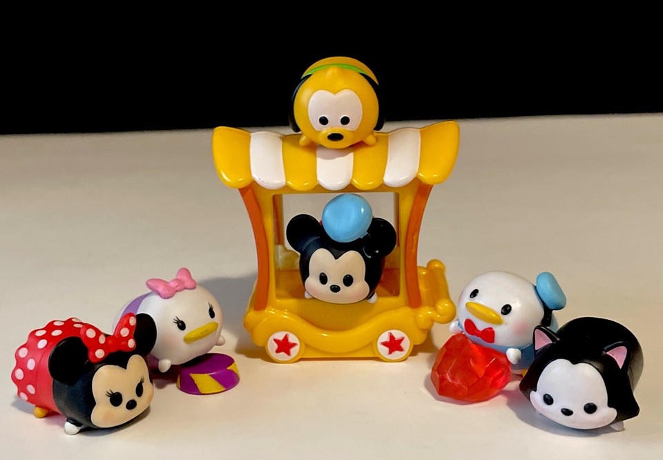 Disney Tsum Tsum MICKEY MOUSE & FRIENDS MED Figures & Popcorn Stand Set ...