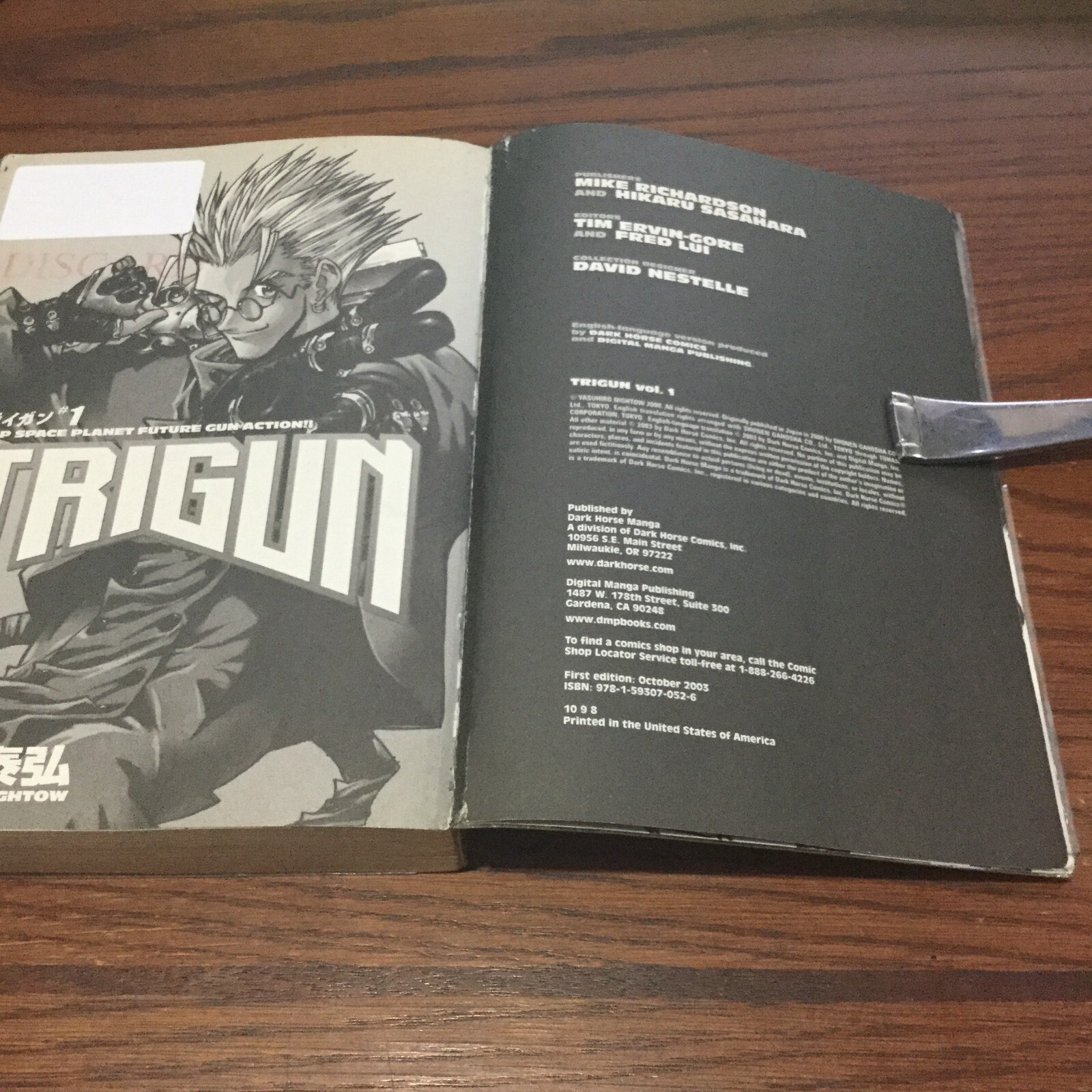 Trigun Vol 1 English Manga Dark Horse Yasuhiro Nightow OOP ...