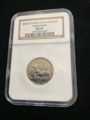 2004 D EXTRA LEAF ( LOW ) WISCONSIN QUARTER NGC MS65 AS SHOWN | eBay