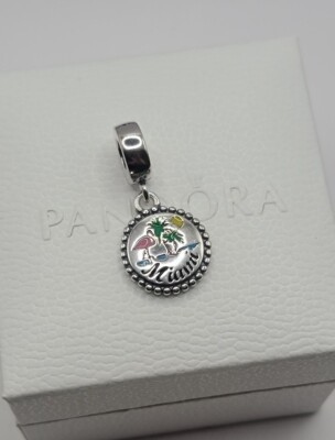 Authentic Pandora Destination Miami Palm Tree Dangle Charm EG791169 ...