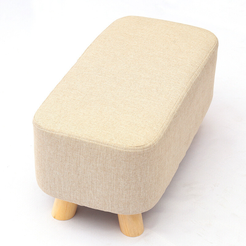 Padded Large Footstool Ottoman Rectangle Square Pouffe Bench Stool Wood ...