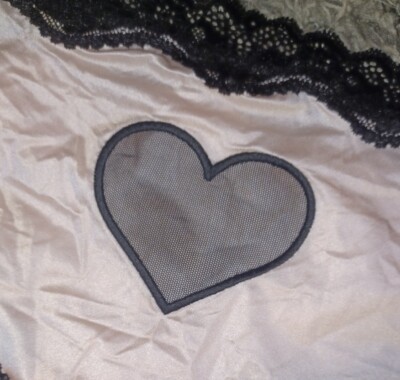 VS Lace Trim Heart Mesh Cut Out cheeky NEW SIZE Small Pink/black | eBay