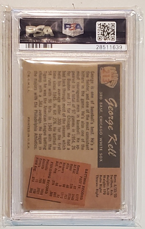 George Kell - 1955 Bowman PSA/DNA Authenticated Autograph Baseball Card ...