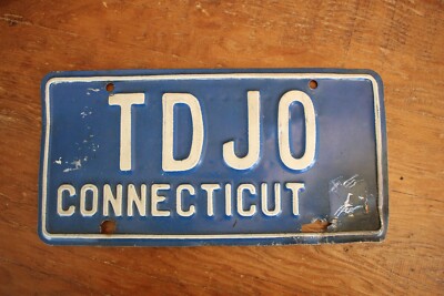 Connecticut CT Vanity Custom License Plate Tag TDJO 1980s | eBay