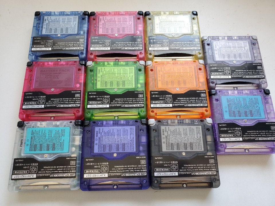 Nintendo Game Boy Advance GBA SP Clear Purple, green, blue System AGS ...