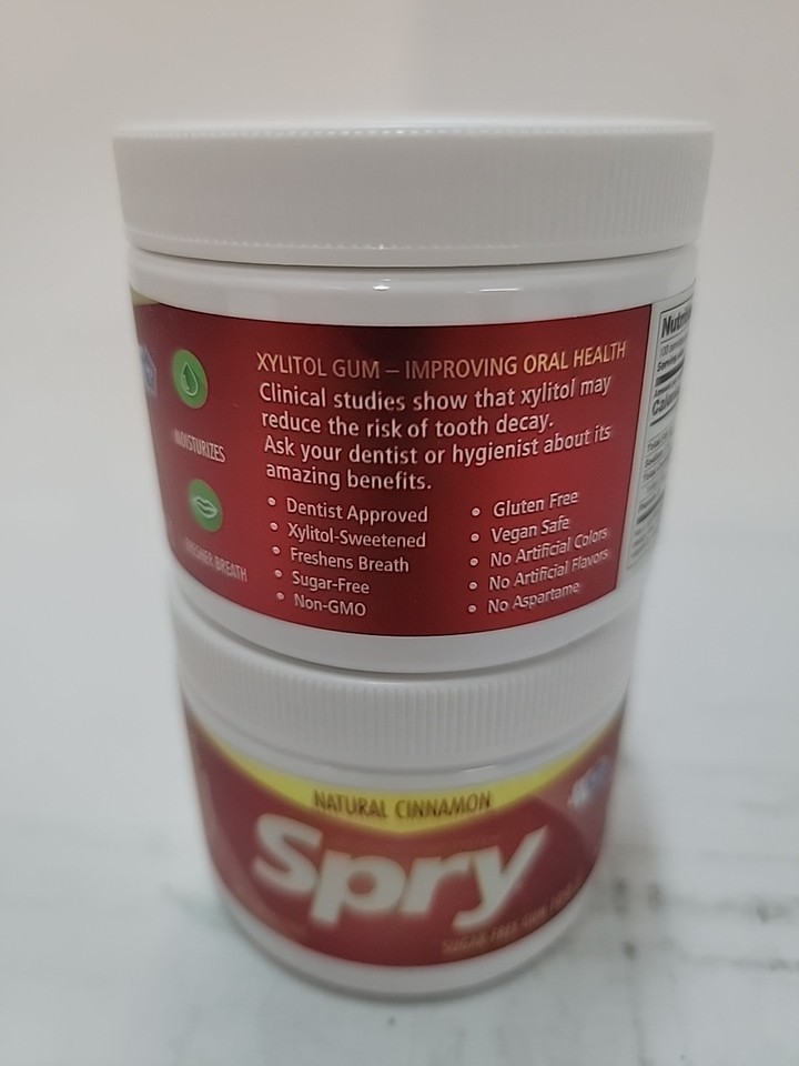 2x Xlear Spry Sugar-Free Gum - Natural Cinnamon 100 Ct BB 1/2027 | eBay