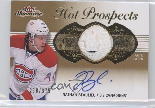 2013-14 Fleer Showcase /375 Nathan Beaulieu #175 RPA Rookie Patch Auto ...