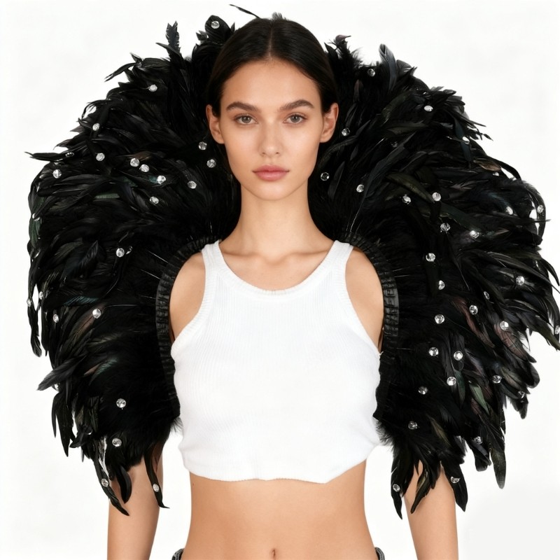 Shimmering Stage Cloak Friendly Feather Costume Accessory For Dancers ...
