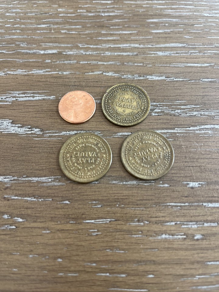 Vintage Show Biz Pizza Place Tokens Coins-Lot Of 3 | eBay