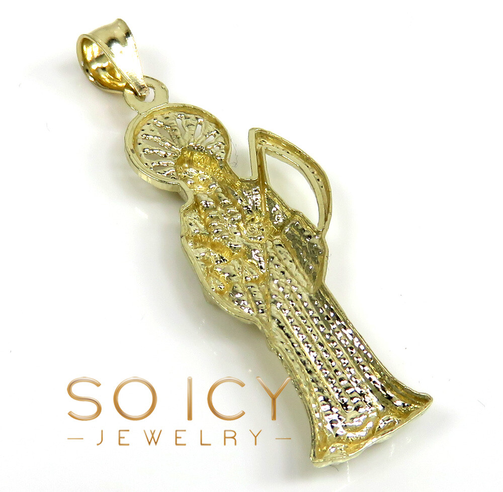 10k Yellow Real Gold Grim Reaper Death Pendant w/ 20-26" cuban chain ...