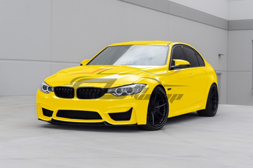 High Gloss Lemon Yellow Car Vinyl Wrap Sticker Decal Sheet Film DIY Air ...