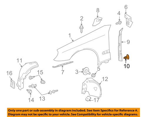 MERCEDES OEM 06-16 E350 Fender-Rear Cover Retainer 0029973386 | eBay