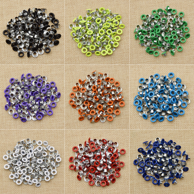 100 Pcs Colorful Metal Eyelets DIY Leather Craft Scrapbooking Card ...