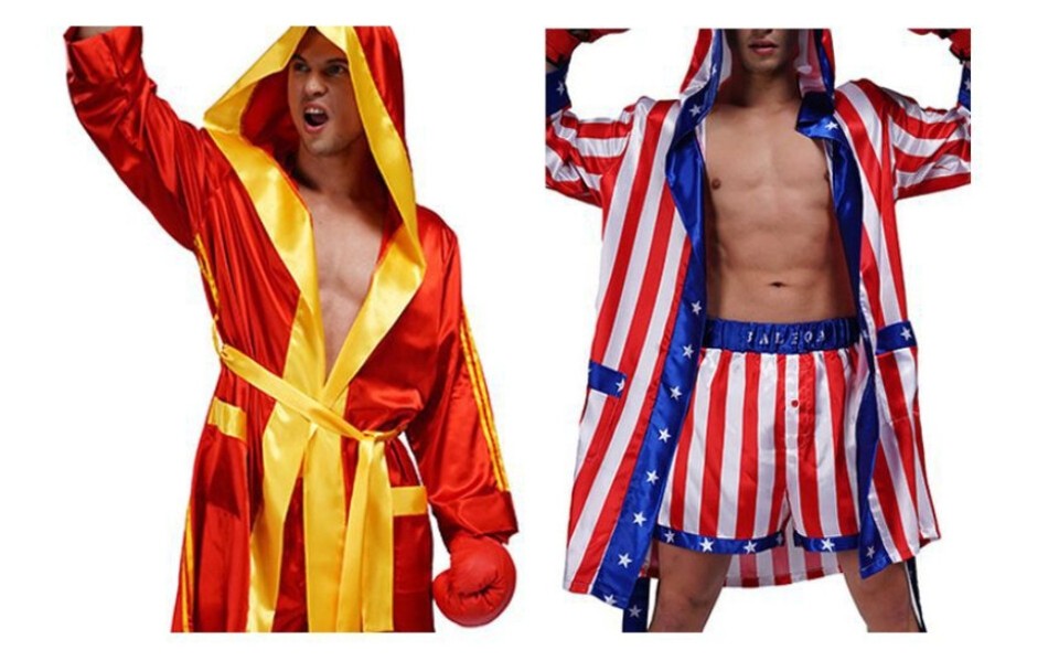 Adult Rocky Balboa American Flag OR Italian Stallion Boxing Costume ...