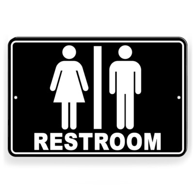 Restroom Men Women Metal Sign Or Decal 6 SIZES bathroom boys girls W077 ...