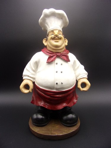 Italian Bistro Chef Statue Figurine Kitchen Restaurant Sign Holder Menu ...
