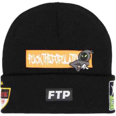 IN HAND - FTP - Club Logo Beanie Black - Fine Gauge Knit Embroidered ...