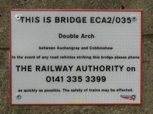 Photo 12x8 Network Rail bridge identification Bridge ECA2/03% between ...