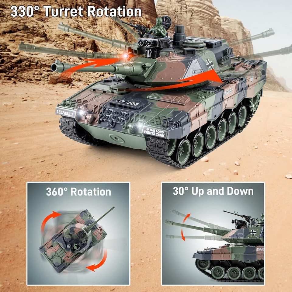 1:18 RC Tank German Leopard II Remote Control Model Toys Tank That ...