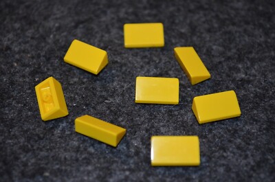 (8) 1x2 YELLOW Slope Finishing Tile Bricks ~ NEW Lego ~ Castle | eBay