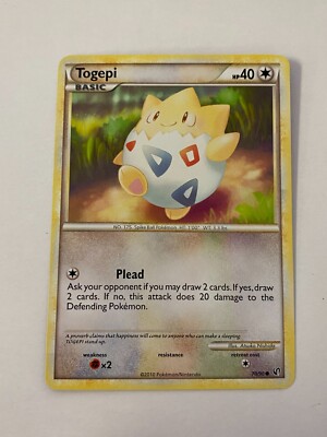 Togepi 70/90 Pokemon HG & SS Undaunted Common Non Holo NM/MINT 2010 box ...
