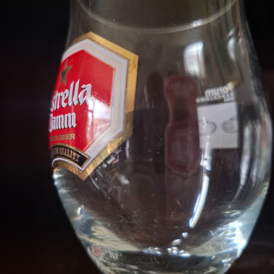 Estrella Damm Chalice Lager Beer Glass Forum Barcelona 2004 Home Bar ...