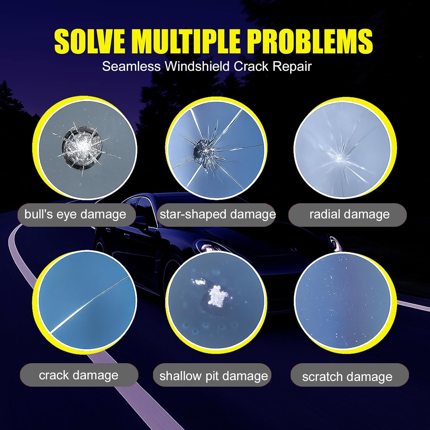 Windshield Chip Repair Kit – Windshield Repair Kit for Chips and Cracks ...