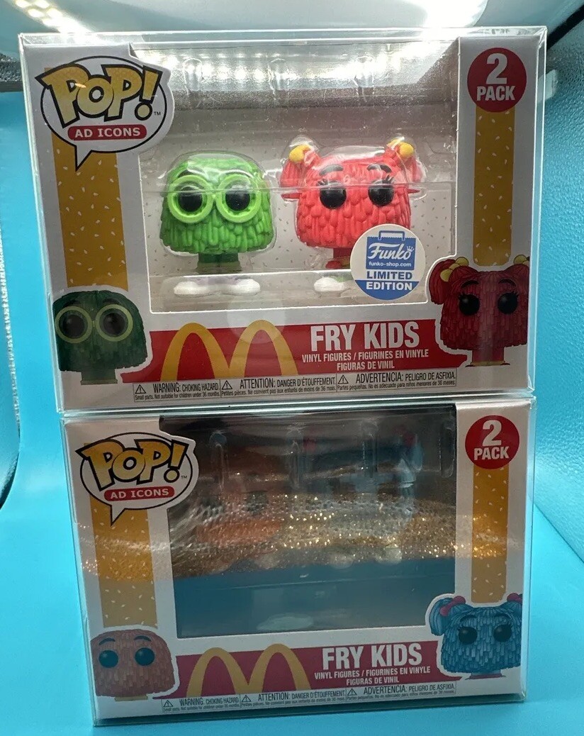 McDonalds Funko Pop Fry Kids 2 Pack Green/Red Lmtd Ed And Orange/Blue ...