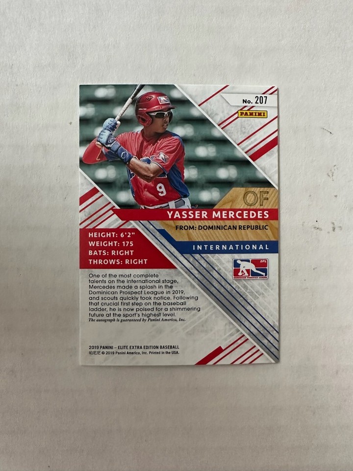 2019 Panini Elite Extra Yasser Mercedes Auto #207 Minnesota Twins | eBay