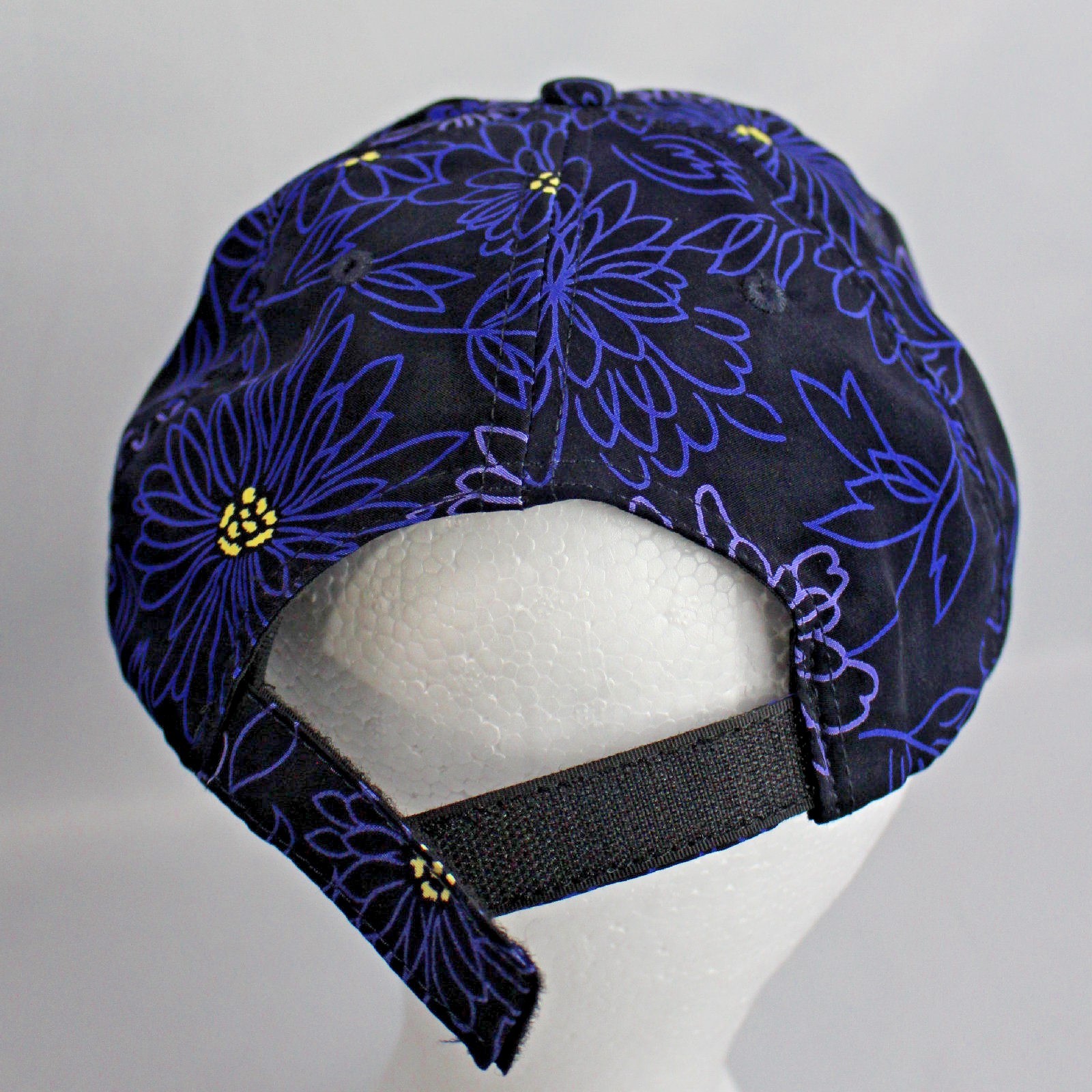 EP Pro Ladies Golf Ball Cap Black Purple and Yellow Flowers Adjustable ...