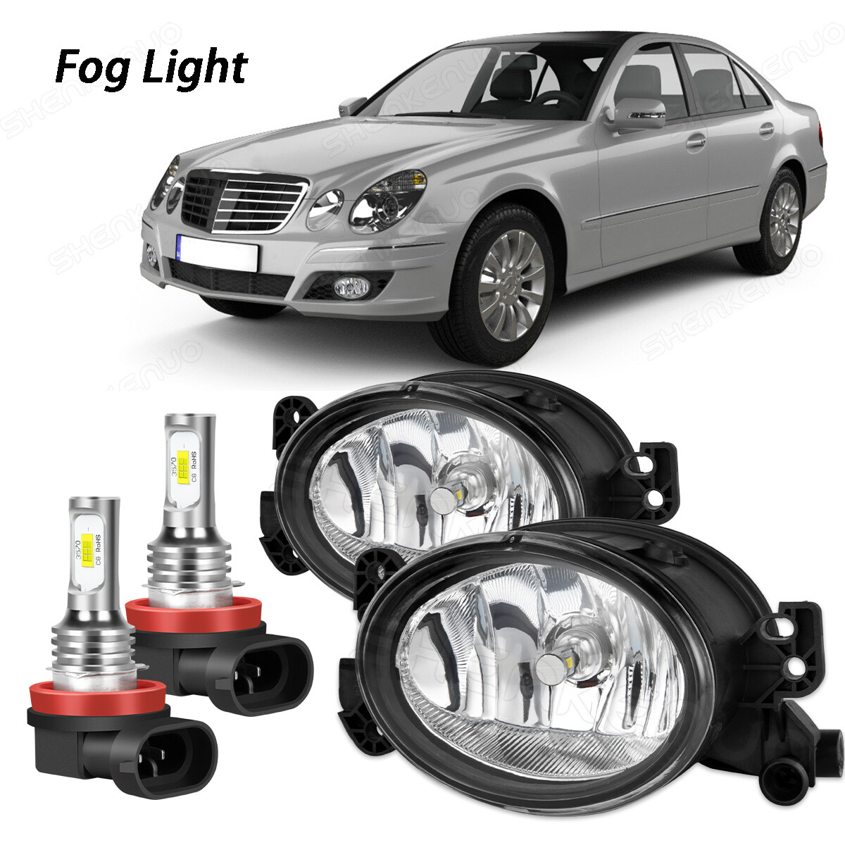 Front Fog Light Set For 2006-2011 Mercedes Benz ML350 2008-2011 C300 ...