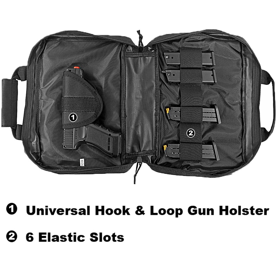 Gun Case Bag Tactical Pistol Handbag Firearm Carry Pouch with Lockable ...