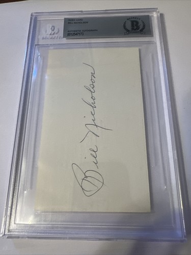 BILL NICHOLSON, 5X ALL-STAR CHICAGO CUBS, SIGNED INDEX CARD ...