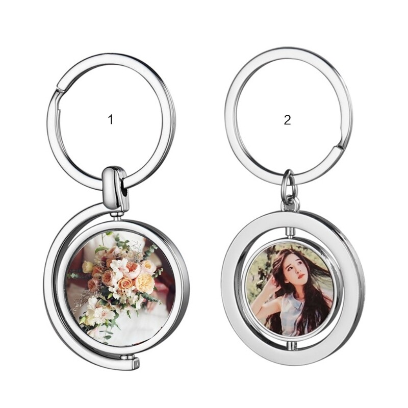 for Creative Rotating Double Sided Blank Thermal Transfer Keychain ...