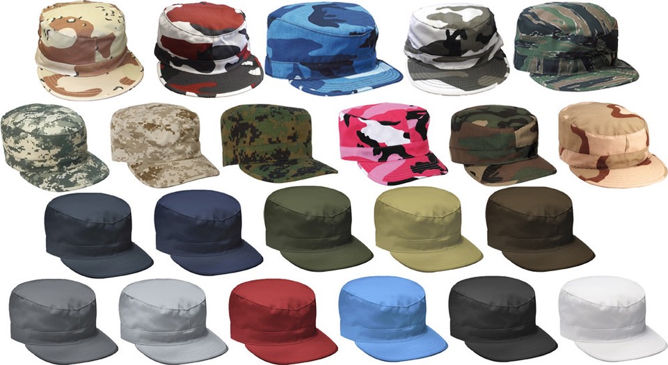 Military Fatigue Cap Fitted Tactical Uniform Camo Hat Army Field Patrol ...
