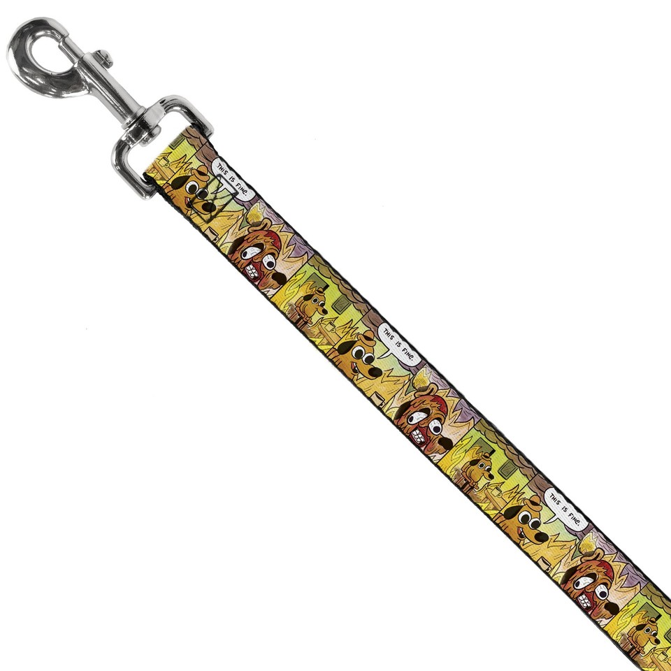 Dog Leash 6-FEET THIS IS FINE Question Hound Cafe Fire Comic Strip ...